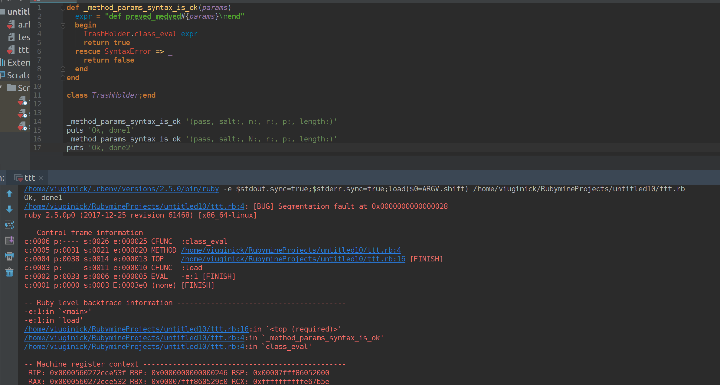 Bug #14627: class_eval "def foo(N:)\n end" regression - Ruby master - Ruby Issue Tracking System